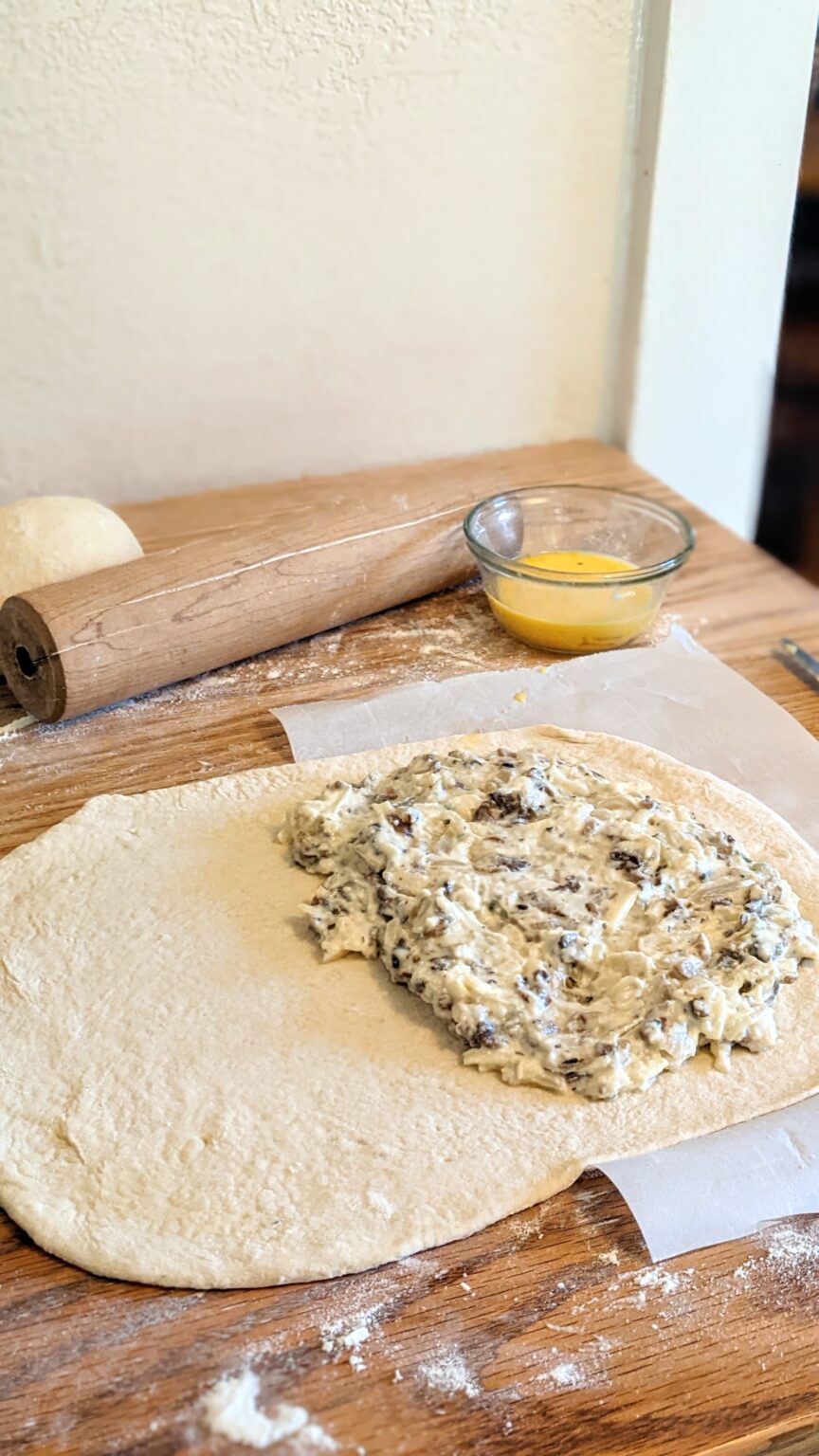 Mushroom and Onion Ricotta Calzone - Embracing The Home