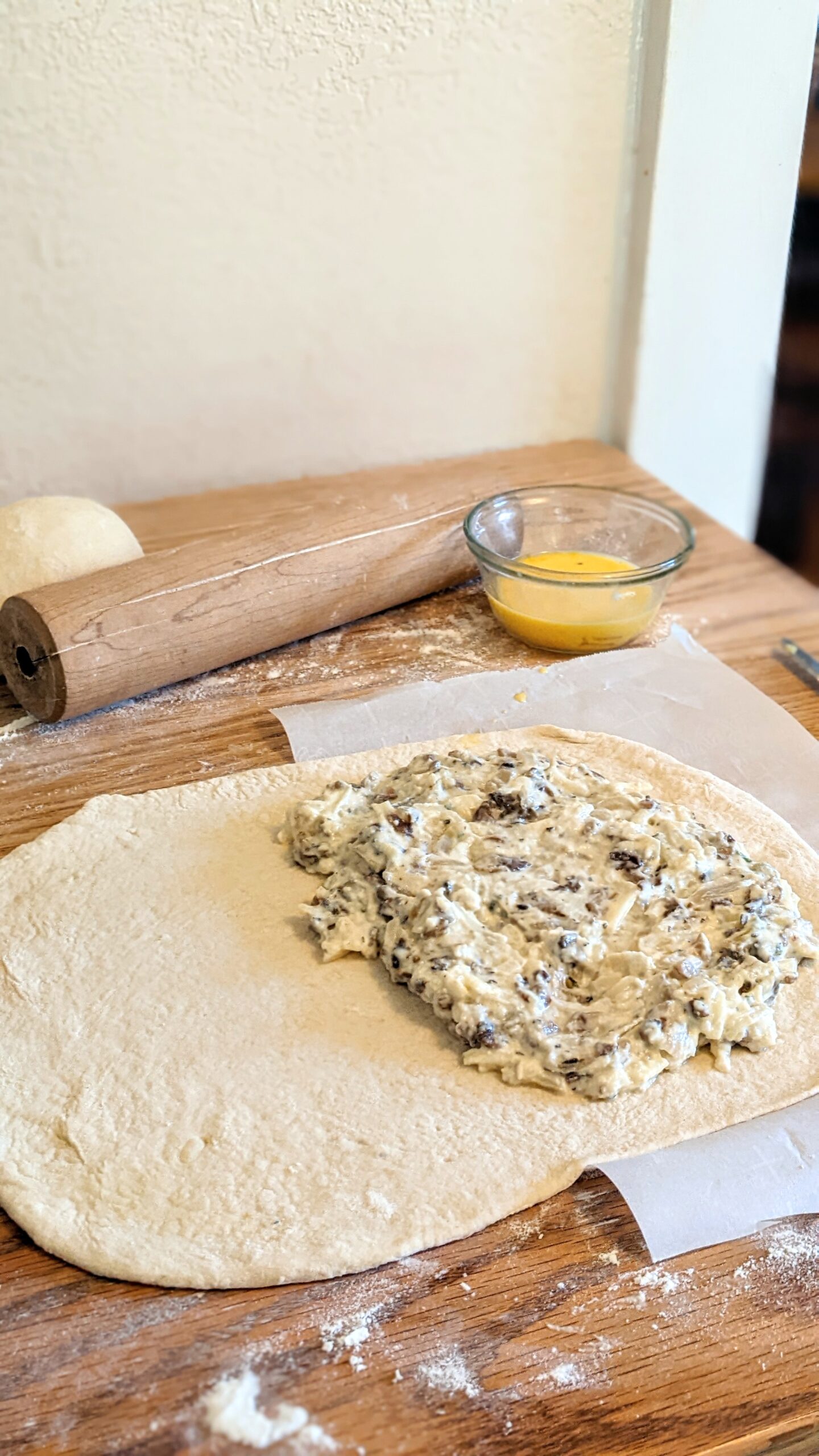 Mushroom and Onion Ricotta Calzone - Embracing The Home